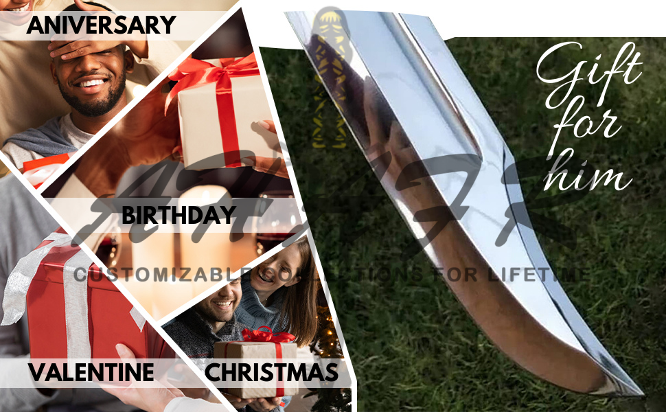 AHAFR Crocodile Dundee Bowie Knife D 2 Steel Handmade 18″ Buffalo Horn ...